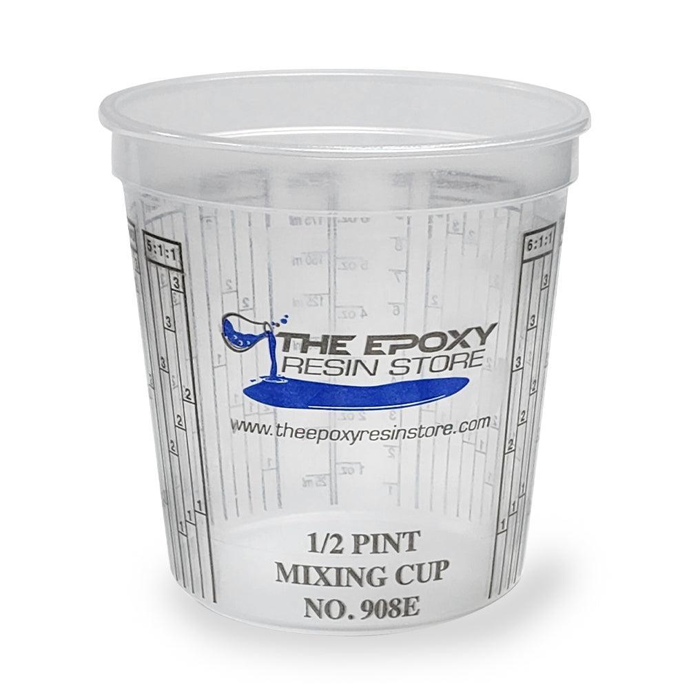 Clear Plastic 0.5 Pint Epoxy Resin Mixing Cups - Graduated Measurement ...